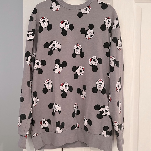 Disney | Tops | Super Fun All Over Mickey Print Disney Crew Neck | Poshmark